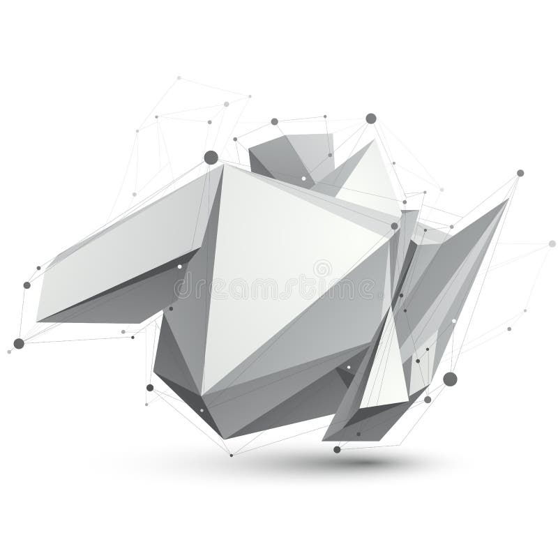 Triangular Abstract Grayscale 3D Shape, Vector Digital Eps8 Lattice ...