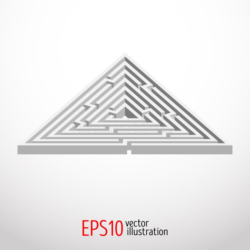 Triangular Abstract Maze. Vector Illustration, 3d, Stock Vector ...