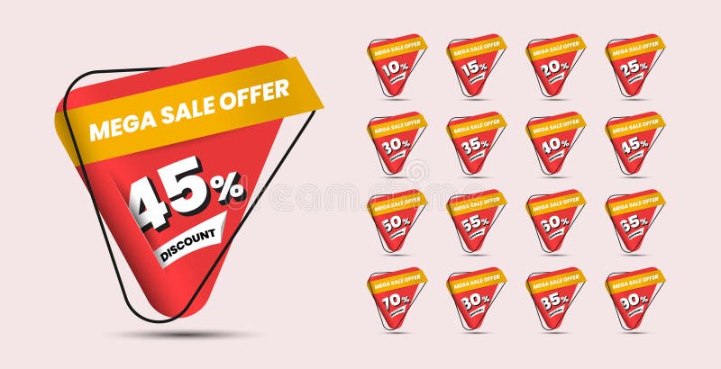 Triangular Abstract Mega Sale Discount Badge Design for Promotional ...