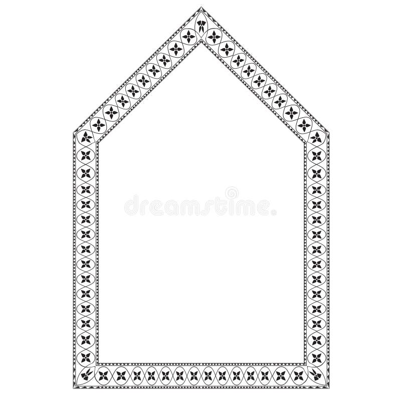 Triangular Arch Flower Frame Stock Vector - Illustration of flower ...