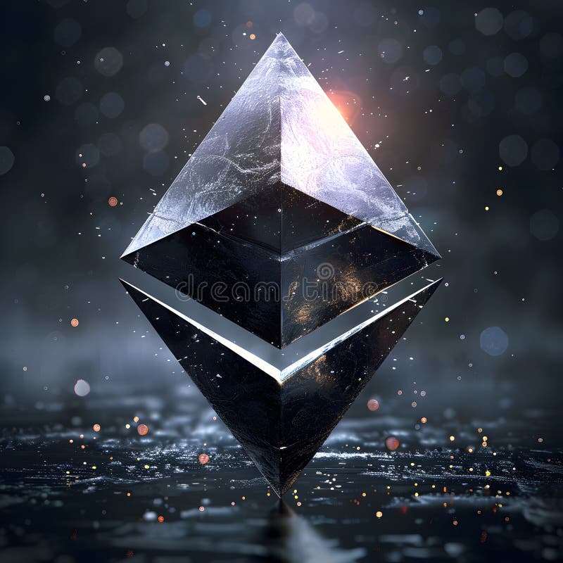 A Triangular Astronomical Object Hovers in the Dark Space Stock Photo ...