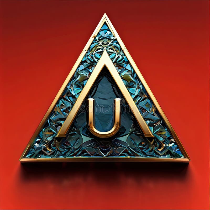 Triangular Badge with a Modern Abstract Design and the Word Uiq Stock ...