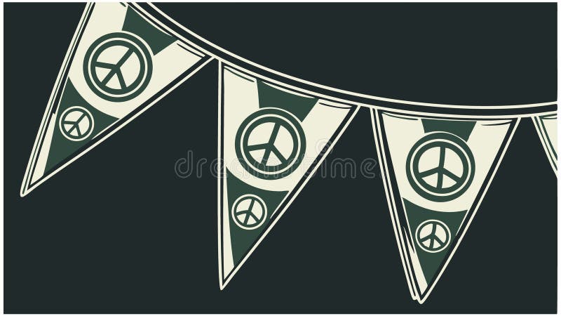 Peace Sign Banner Vector Graphic Design Illustration for Hippie Party ...