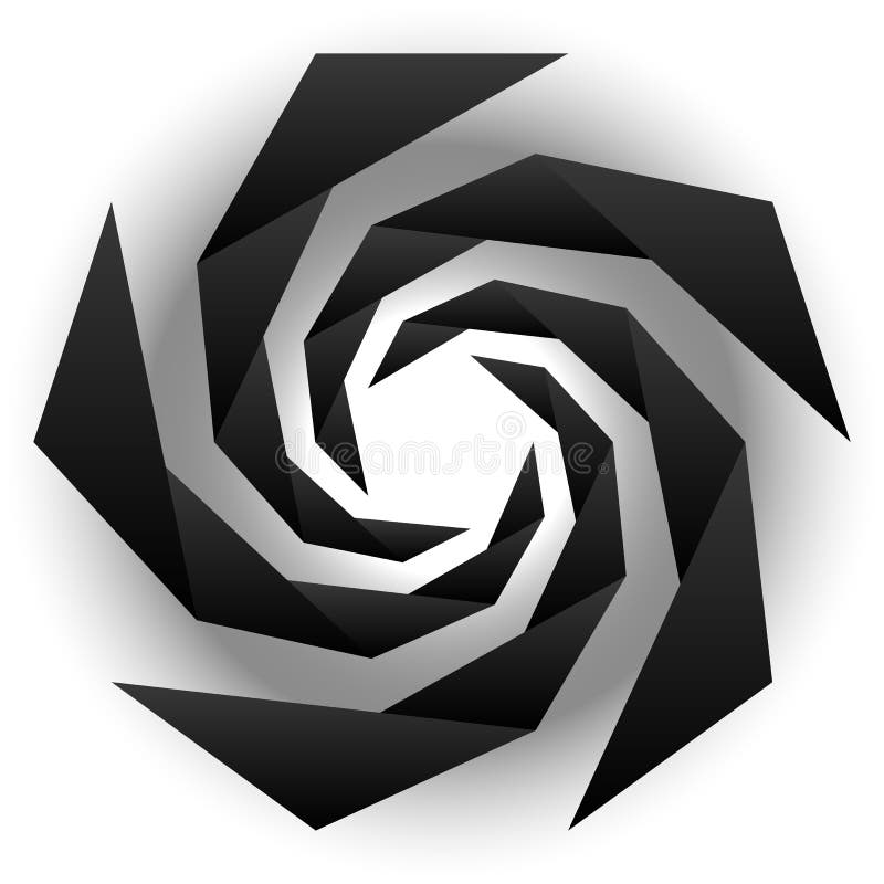 Triangular Black Twisting Form Isolated on White. Vector Background ...