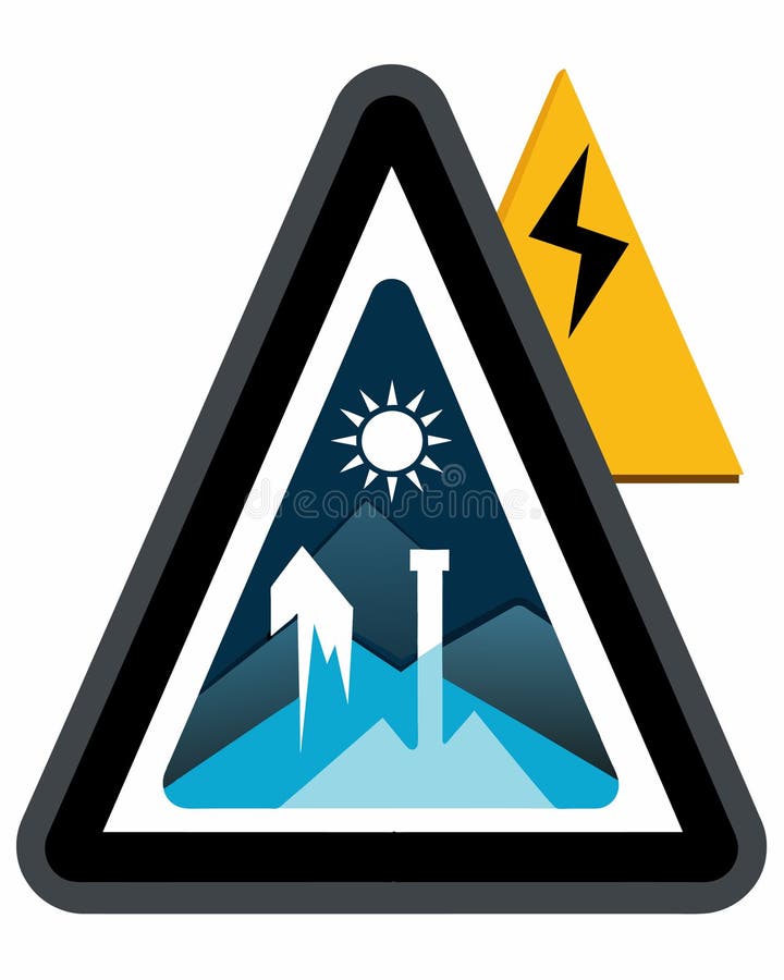 A Triangular Black and White Sign with a Solarpowered Display Showing ...