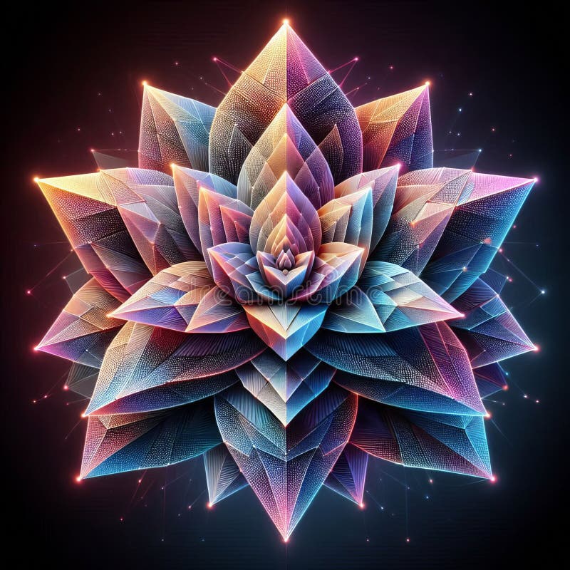 Triangular Bloom a Holographic Flower Composed of Triangles Its Stock ...