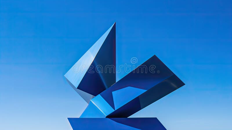 Triangular blue geometric stock illustration. Illustration of generated ...