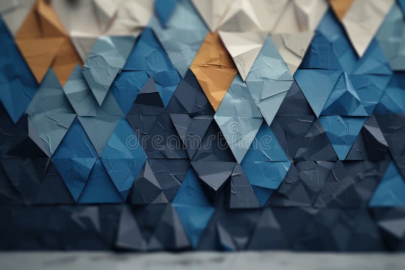 Triangular Blue Geometric Texture for Web and Design: Dark Abstract ...