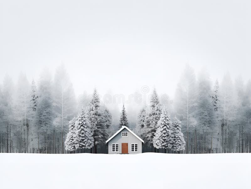 Triangular Cabin in Winter Snowy Forest, Ai Generative Stock ...