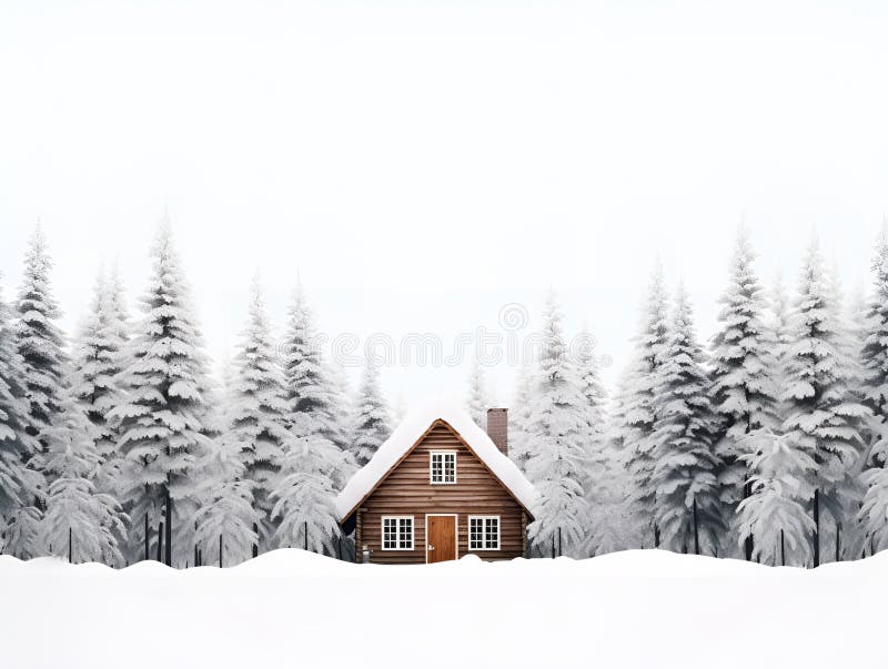 Triangular Cabin in Winter Snowy Forest, Ai Generative Stock ...