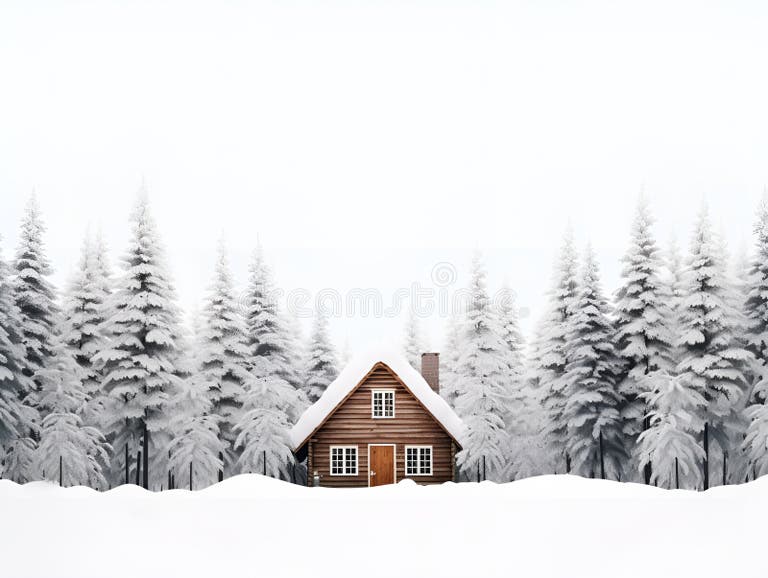 Triangular Cabin in Winter Snowy Forest, Ai Generative Stock ...