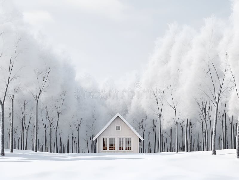 Triangular Cabin in Winter Snowy Forest, Ai Generative Stock ...