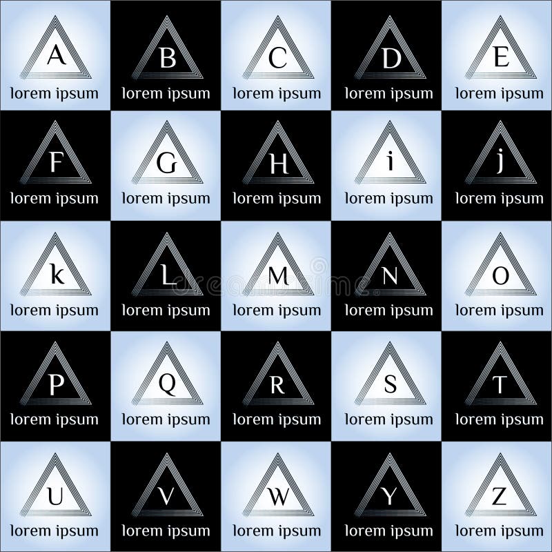 Triangular Calligraphic Border Logo Vector Template Set Stock Vector ...