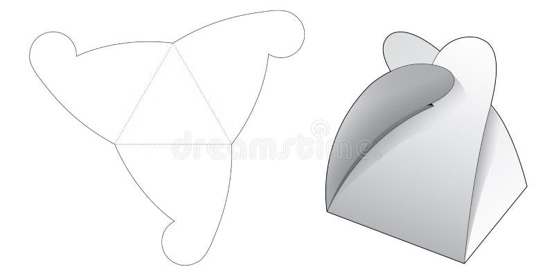 Triangular Carton Die Cut Template Stock Vector - Illustration of ...