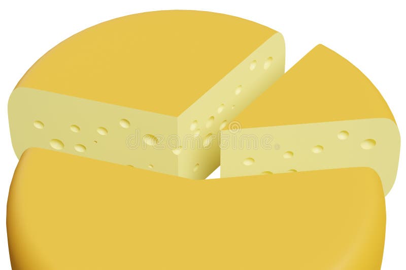 Triangular Cheese Piece Close-up, 3d Rendering. Cheese, Dairy Products ...