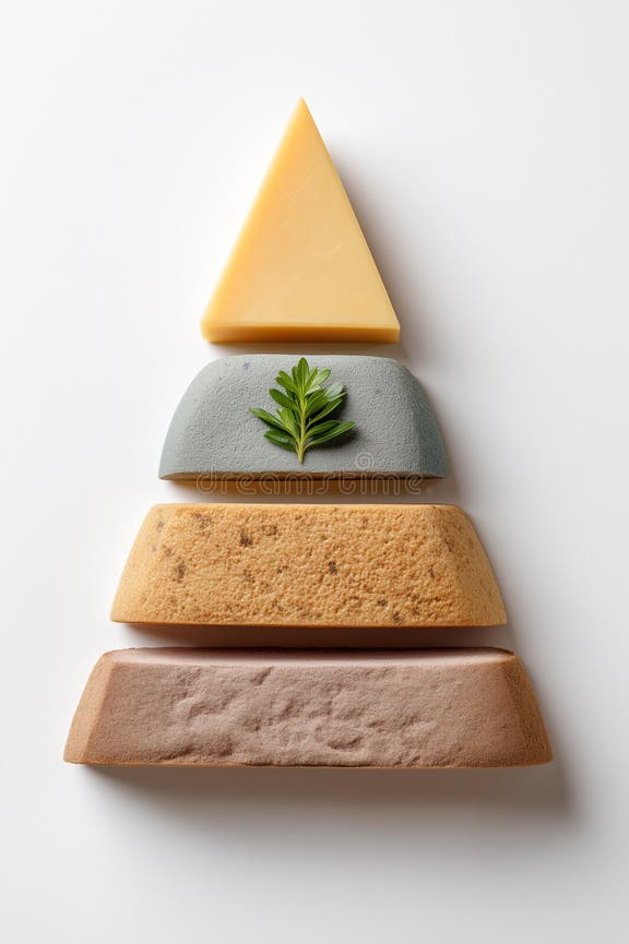 Triangular Cheese Sampler Arranged in Minimalist Style with Varied ...