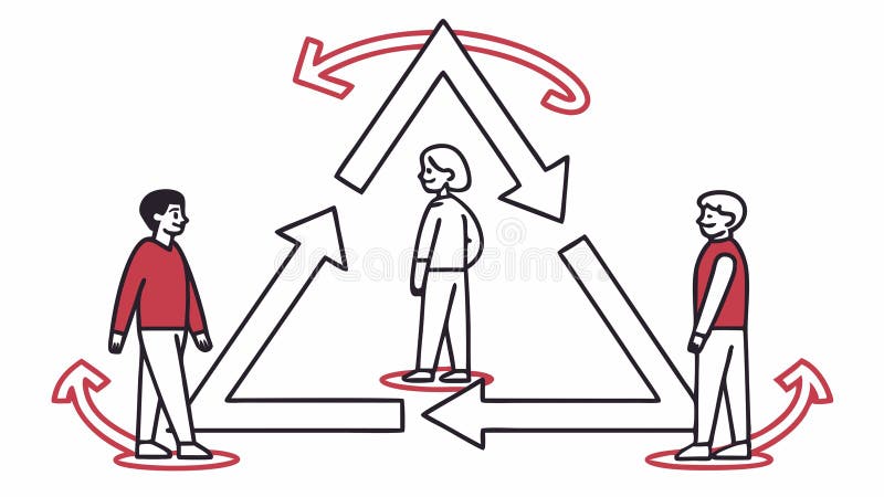 Triangular Communication Flow & Dynamics, Vector Design Generative AI ...