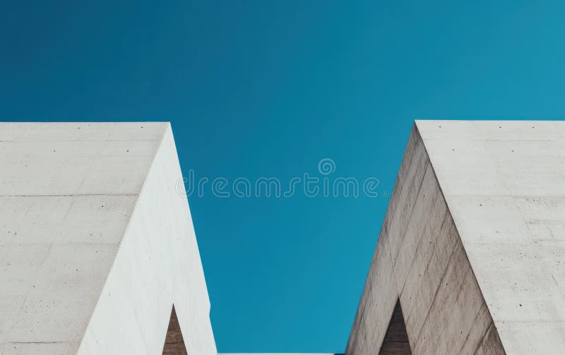 Triangular Concrete Structures Against a Blue Sky Stock Illustration ...