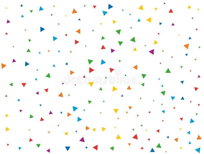 Triangular Confetti. Light Rainbow Glitter Confetti Background. Colored ...
