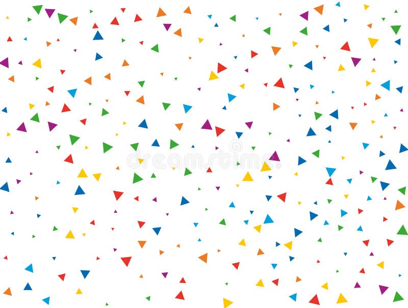 Triangular Confetti. Light Rainbow Glitter Confetti Background. Colored ...