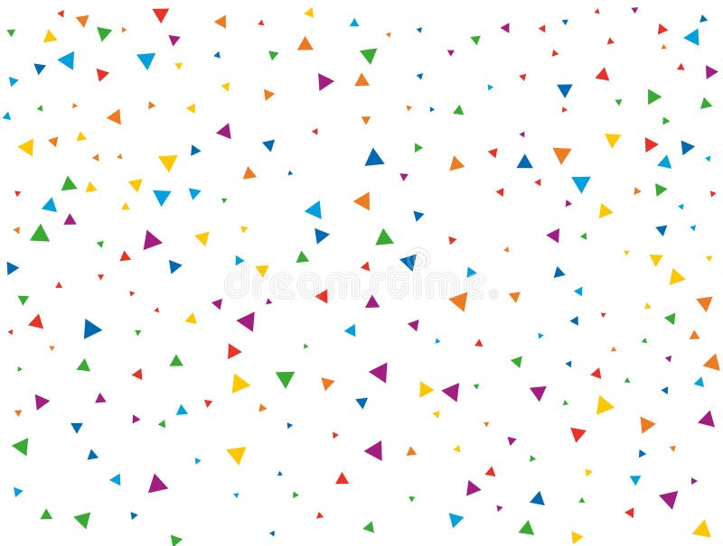 Triangular Confetti. Light Rainbow Glitter Confetti Background. Colored ...