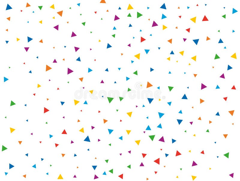 Triangular Confetti. Light Rainbow Glitter Confetti Background. Colored ...