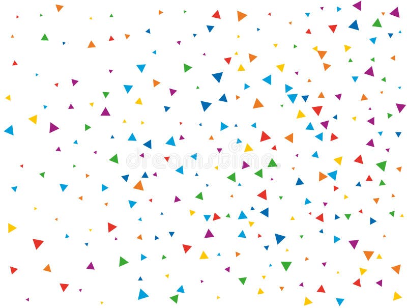 Triangular Confetti. Light Rainbow Glitter Confetti Background. Colored ...