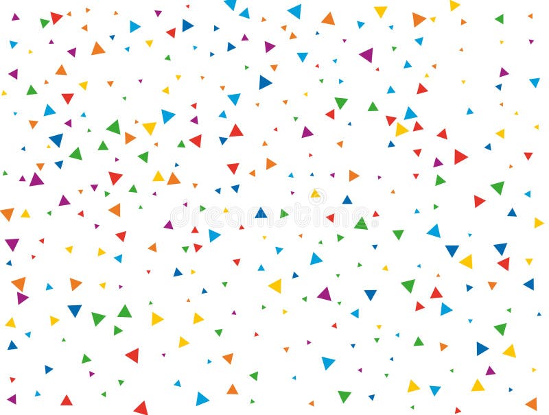Triangular Confetti. Light Rainbow Glitter Confetti Background. Colored ...