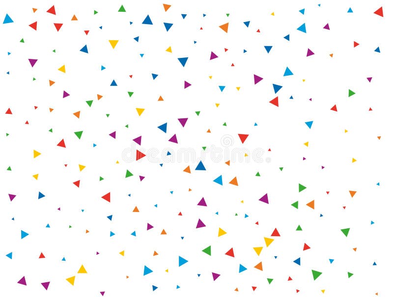 Triangular Confetti. Light Rainbow Glitter Confetti Background. Colored ...