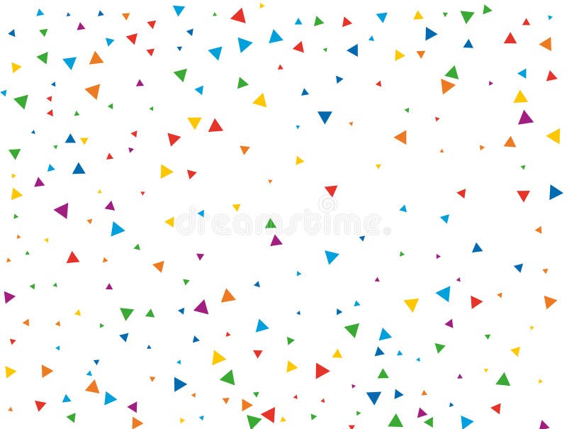 Triangular Confetti. Light Rainbow Glitter Confetti Background. Colored ...