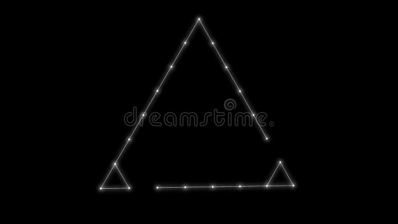 Triangular Contours of Linear Dots Connection Rotating in Seamless Loop ...