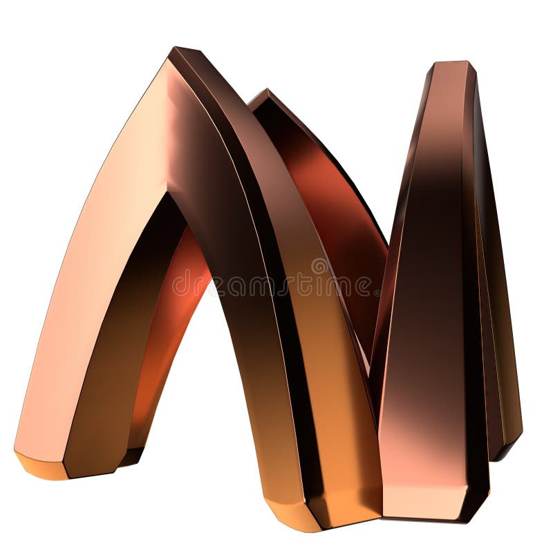 Triangular Copper Metal Object Shape Design Element Isolated Elegant ...
