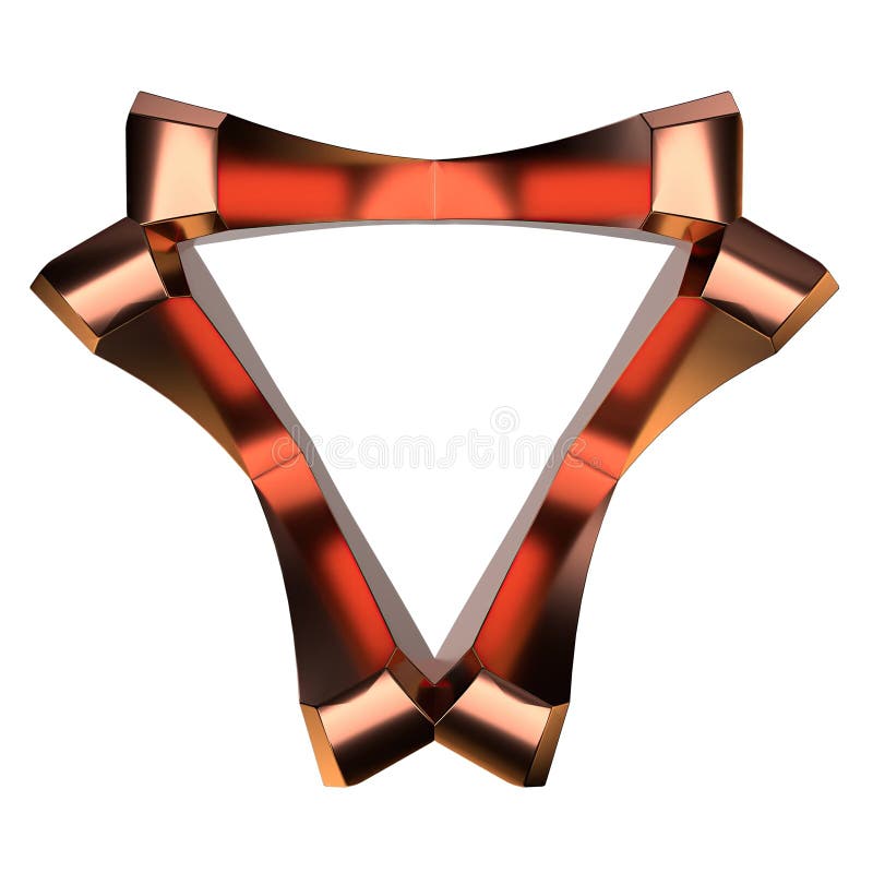 Triangular Copper Metal Object Structure Geometry Isolated Elegant ...