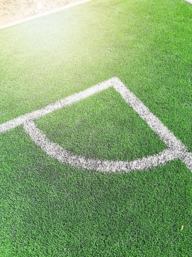 Triangular Corner Lines at the Edge of a Football Field Stock Photo ...
