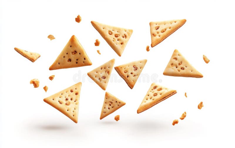 Triangular Crackers Falling in Mid-Air Generative AI Stock Illustration ...