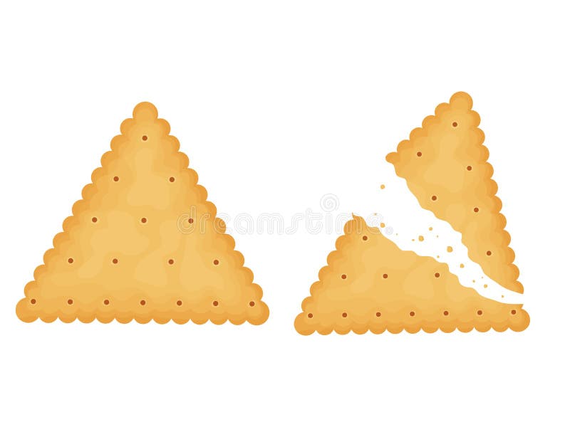 Triangular Crackers. Two Crackers. Illustration of Food, Snacks ...