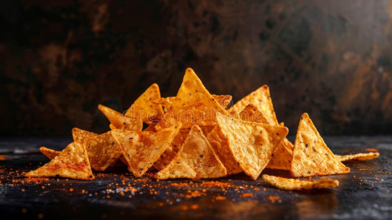 The Triangular Crispy Chips.AI Generated Image Stock Image - Image of ...