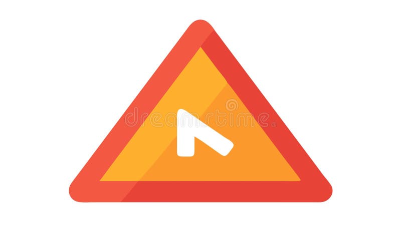 Triangular Curve Ahead Road Warning Sign Icon, Vector Design Generative ...