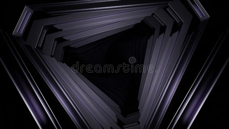 Triangular 3d Tunnel. Design. Moving Triangular Tunnel with Darkness ...