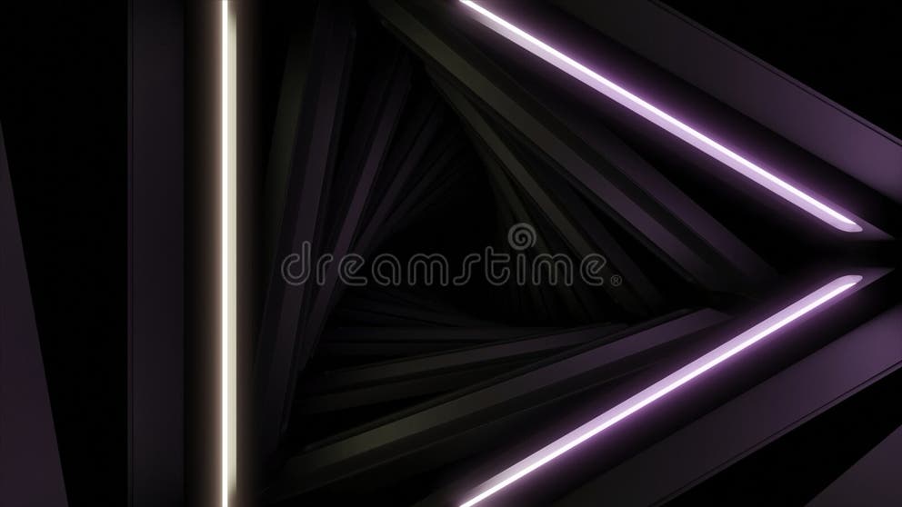 Triangular 3d Tunnel with Flashing Lines. Design. Rotating 3d Tunnel ...