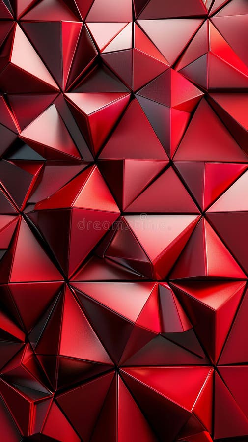 Triangular, 3D Wall Background with Tiles. Red, Tile Wallpaper with ...