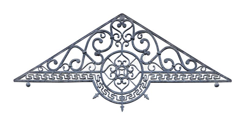 Triangular Decorative Lattice with a Pattern of Curls, Isolated on a ...