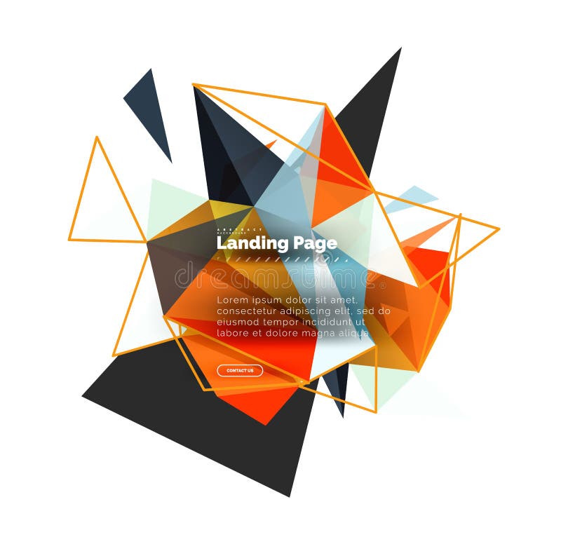 Triangular Design Abstract Background, Landing Page. Low Poly Style ...