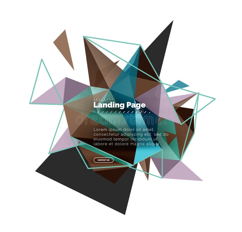 Triangular Design Abstract Background, Landing Page. Low Poly Style ...
