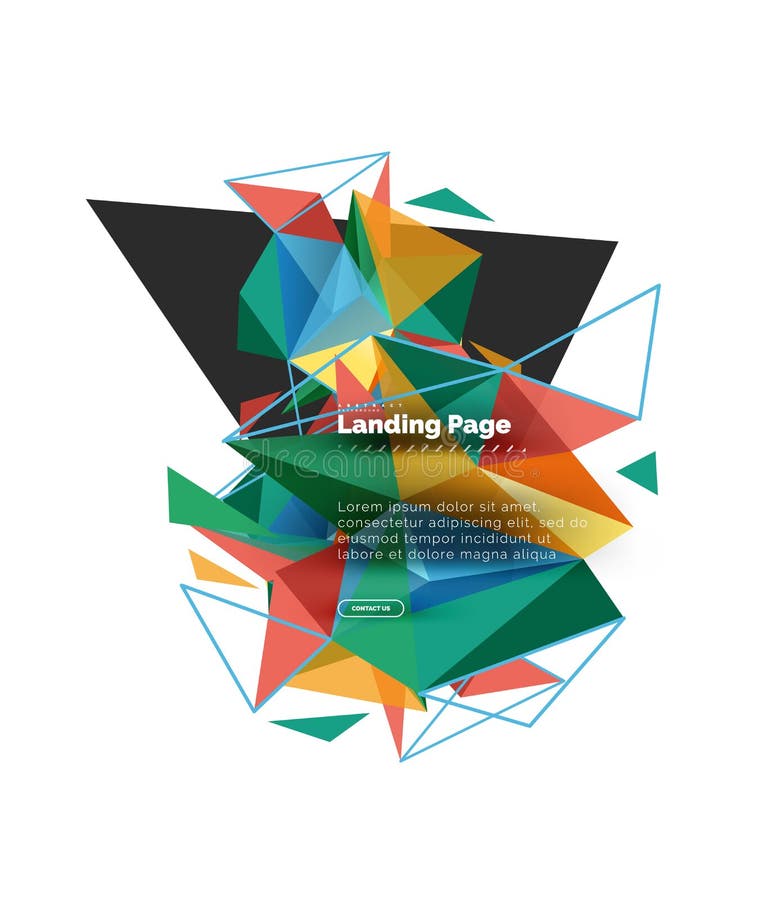 Triangular Design Abstract Background, Landing Page. Low Poly Style ...