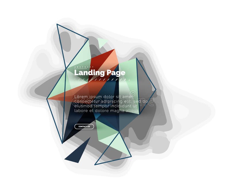 Triangular Design Abstract Background, Landing Page. Low Poly Style ...