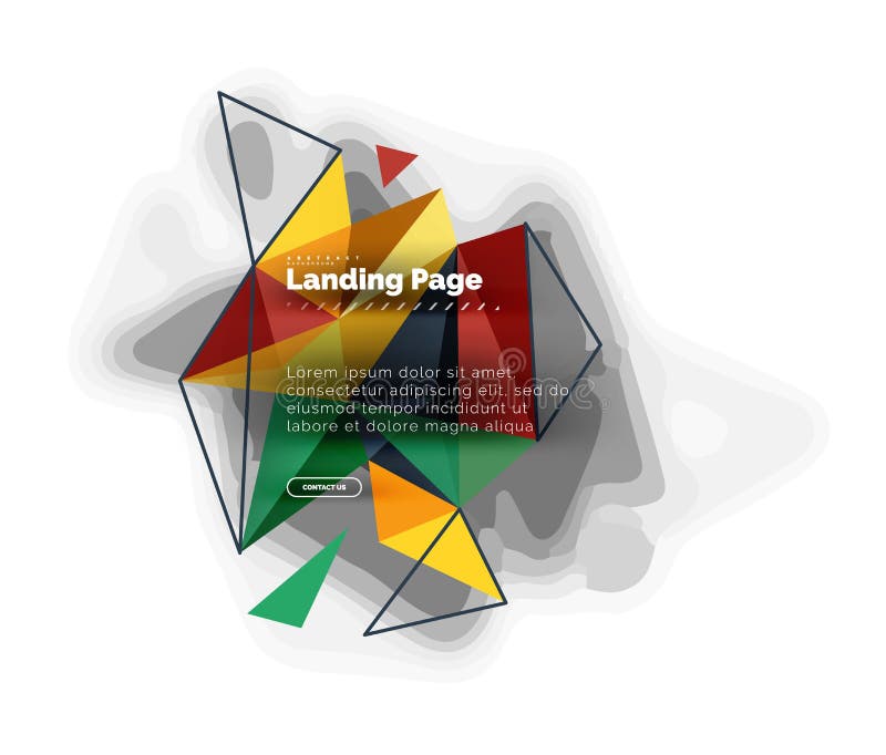 Triangular Design Abstract Background, Landing Page. Low Poly Style ...