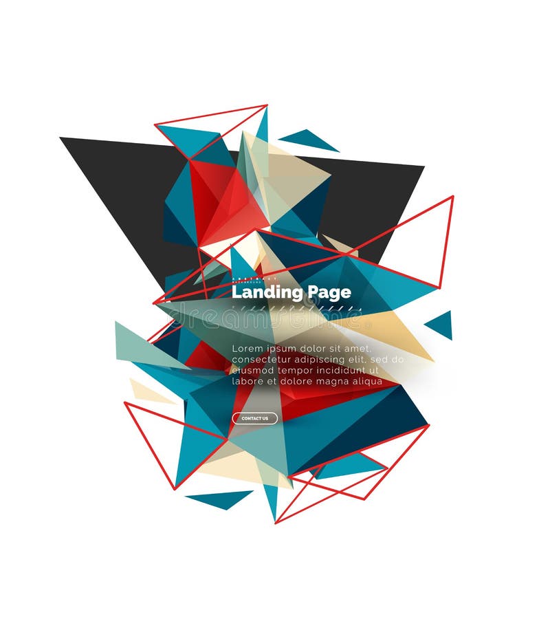 Triangular Design Abstract Background, Landing Page. Low Poly Style ...