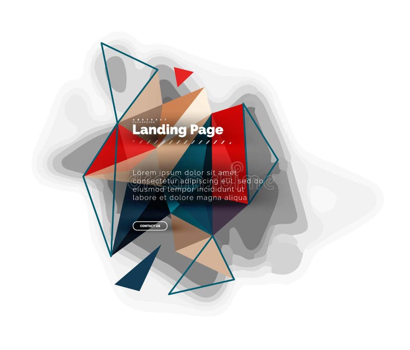 Triangular Design Abstract Background, Landing Page. Low Poly Style ...