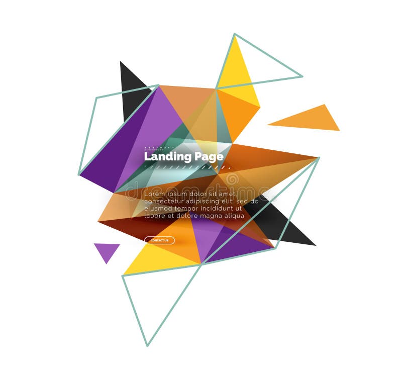 Triangular Design Abstract Background, Landing Page. Low Poly Style ...